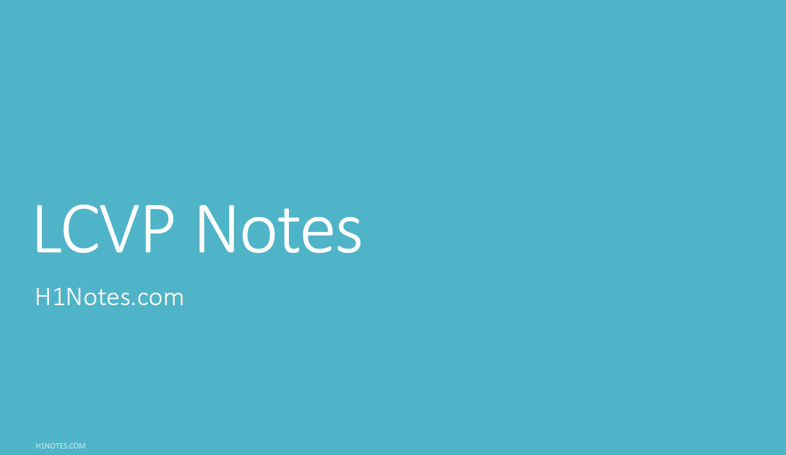 LCVP Notes & Portfolio (Including 2020 Case Study) - H1 Notes